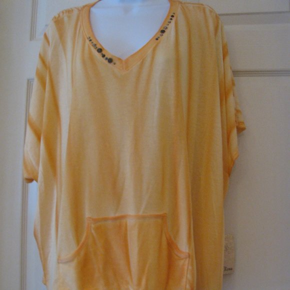 M Rena | Tops | 25 M Rena Top One Size Nwt Burnt Orange Batwing Bead ...